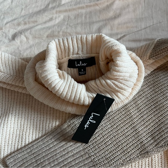 Lulus | Sweaters | Nwt Lulus Blush Color Block Turtleneck Sweater ...